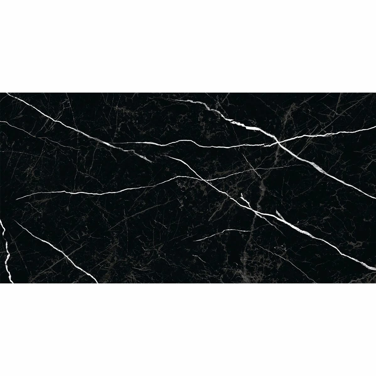 Керамогранит Staro Palacio Nero Marquina глянцевый 60х120 см, ректифицированный, под мрамор