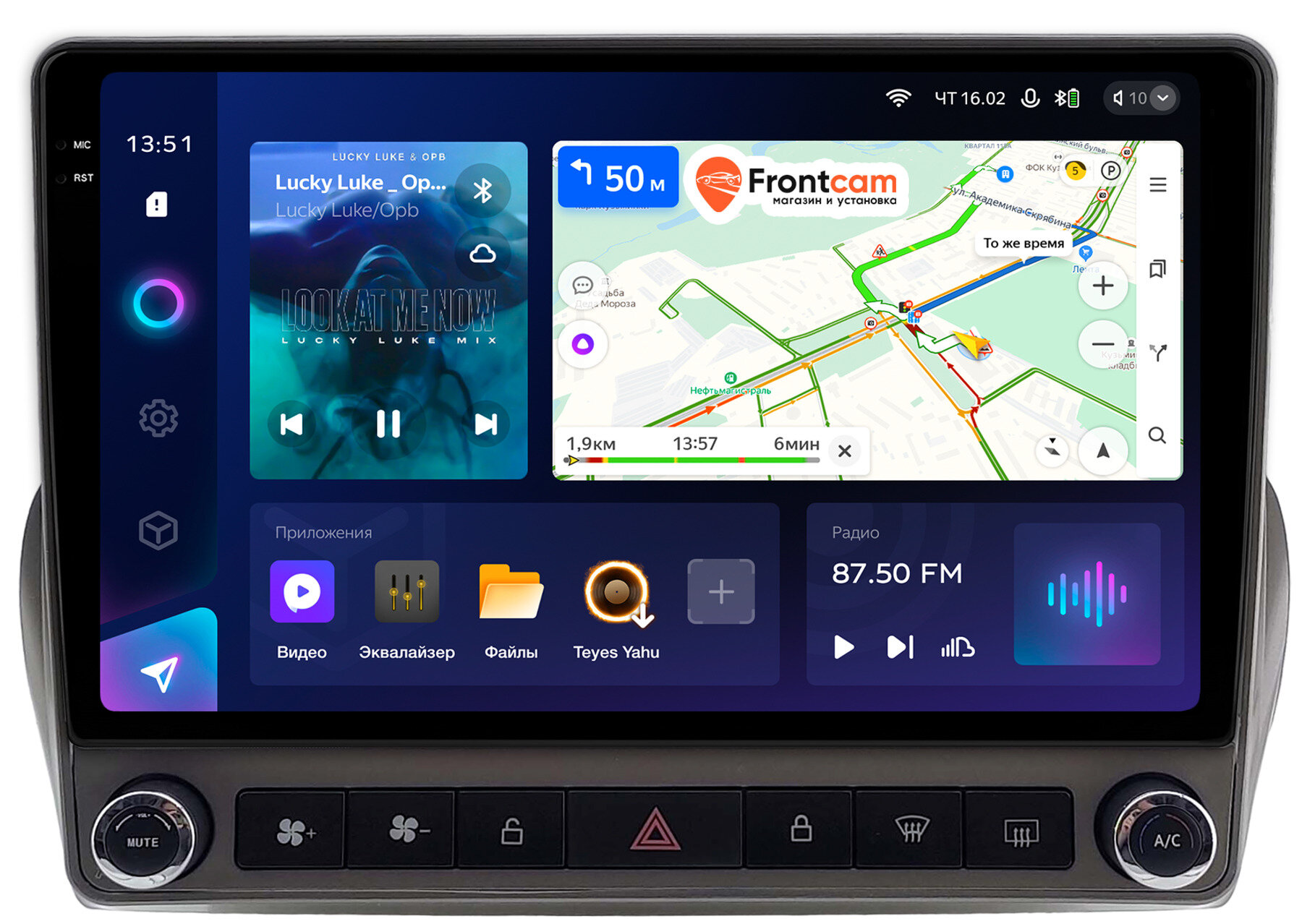 Штатная магнитола Chevrolet Camaro 5 2009-2015 (серая) Teyes CC3 2K 6/128 9.5" RM-9-2552 Android 10 (4G-SIM, DSP, QLed)