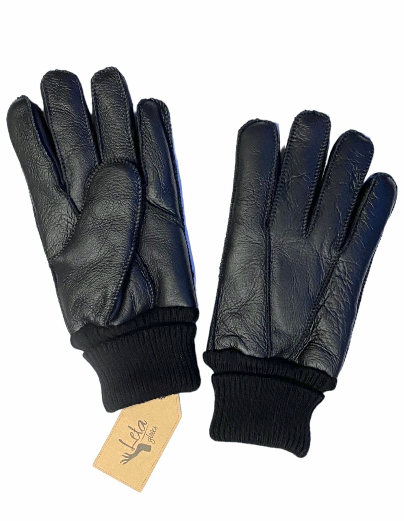 Перчатки универсальные из дубленной кожи DbMOz-01_black_XL/11.5