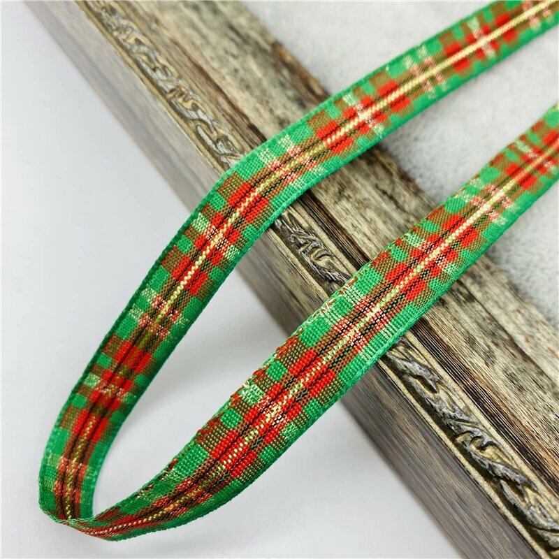 Полиэстровая клетчатая лента RYFDBMauve 10 мм 5 ярдов 03