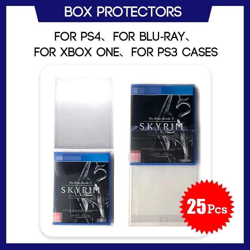 25шт прозрачных защитных чехлов для PS4/Xbox One/PS3
