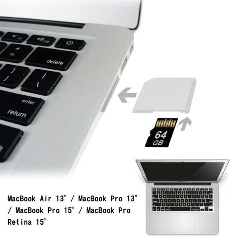 Адаптер Microsd для Macbook Air MicroSD TF на SD карты памяти портативный конвертер адаптер