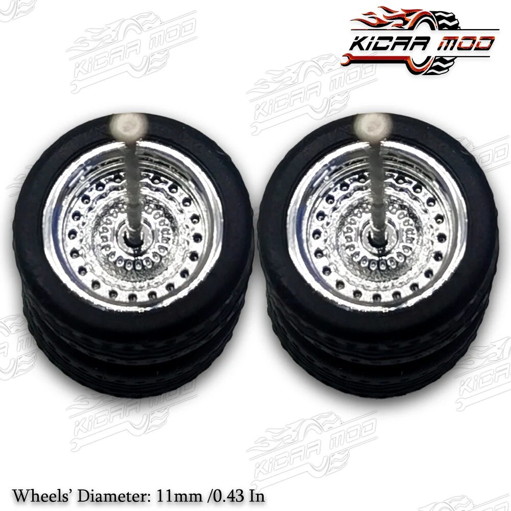 Колеса KICARMOD 1/64 Electroplated silver для Hot Wheels