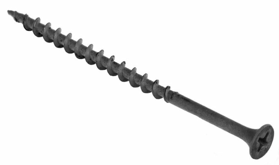 Саморез Стройбат для гипсокартона по дереву с потайной головкой из стали черный 4.2х75мм, PH2, 10шт. в упаковке / крепеж