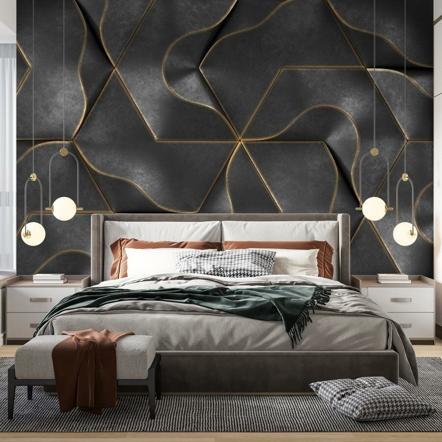 Фотообои Черная вуаль 3д 9-1590-L-Флок 270 x 400 см (ВхШ) Бесшовные, флизелиновые, влагостойкие обои