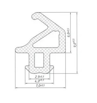 Уплотнитель для алюминиевых окон и дверей КПУ 243 (ЭЗУ-212/30) Упаковка 10 метров