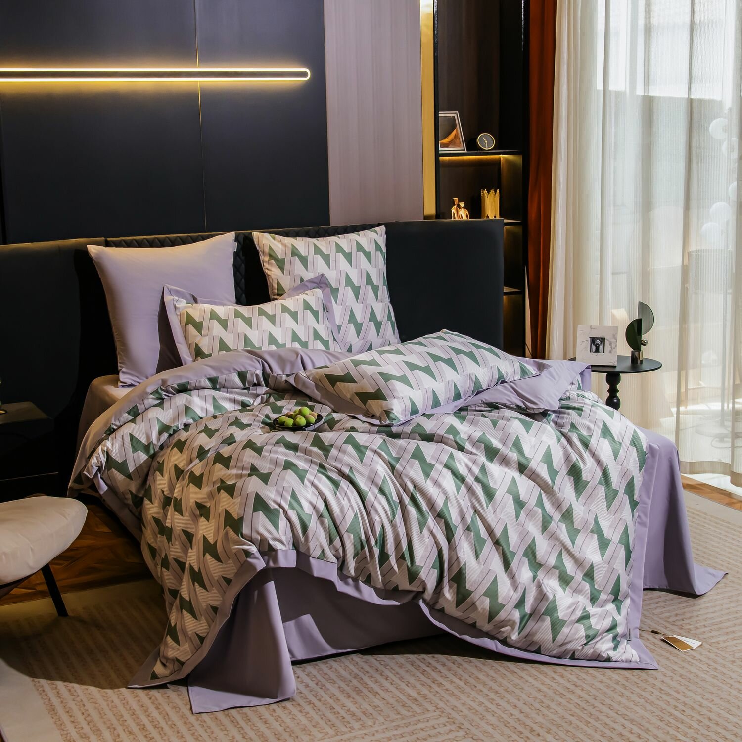 Комплект постельного белья VIVA HOME TEXTILE "Сатин-Люкс", семейный, мерсеризованная ткань