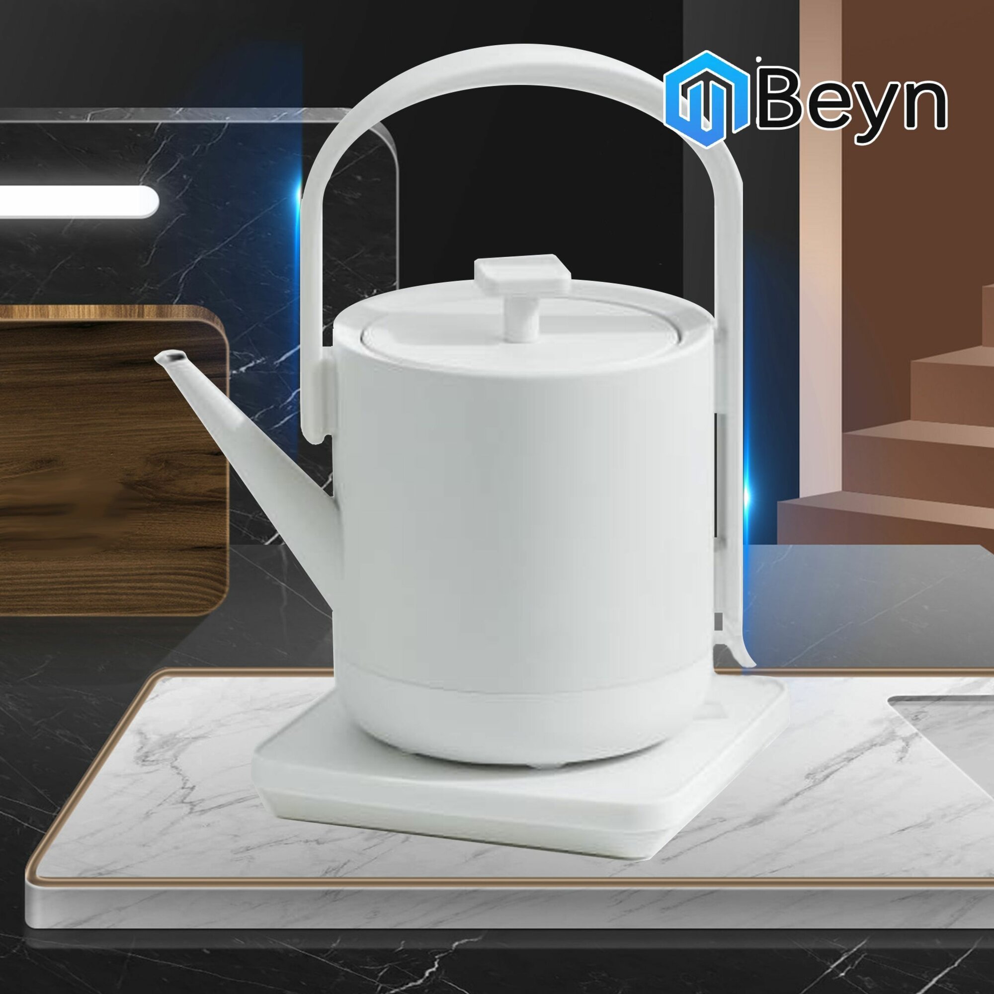 Электрочайник DAEWOO Totum, 1850W, 2.5л, двойной металлический корпус, белый