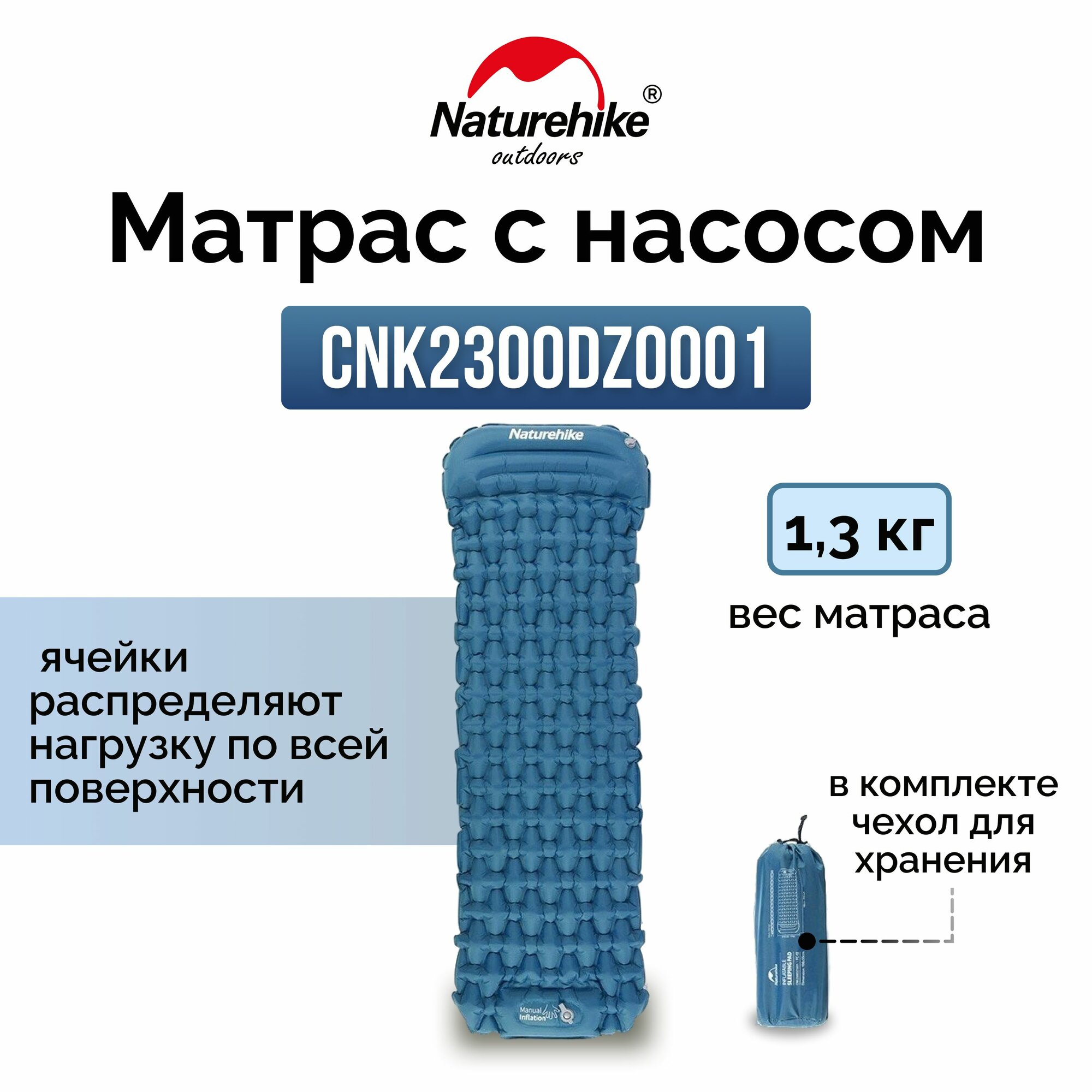 Туристический надувной Naturehike CNK2300DZ0001 FC-12 синий