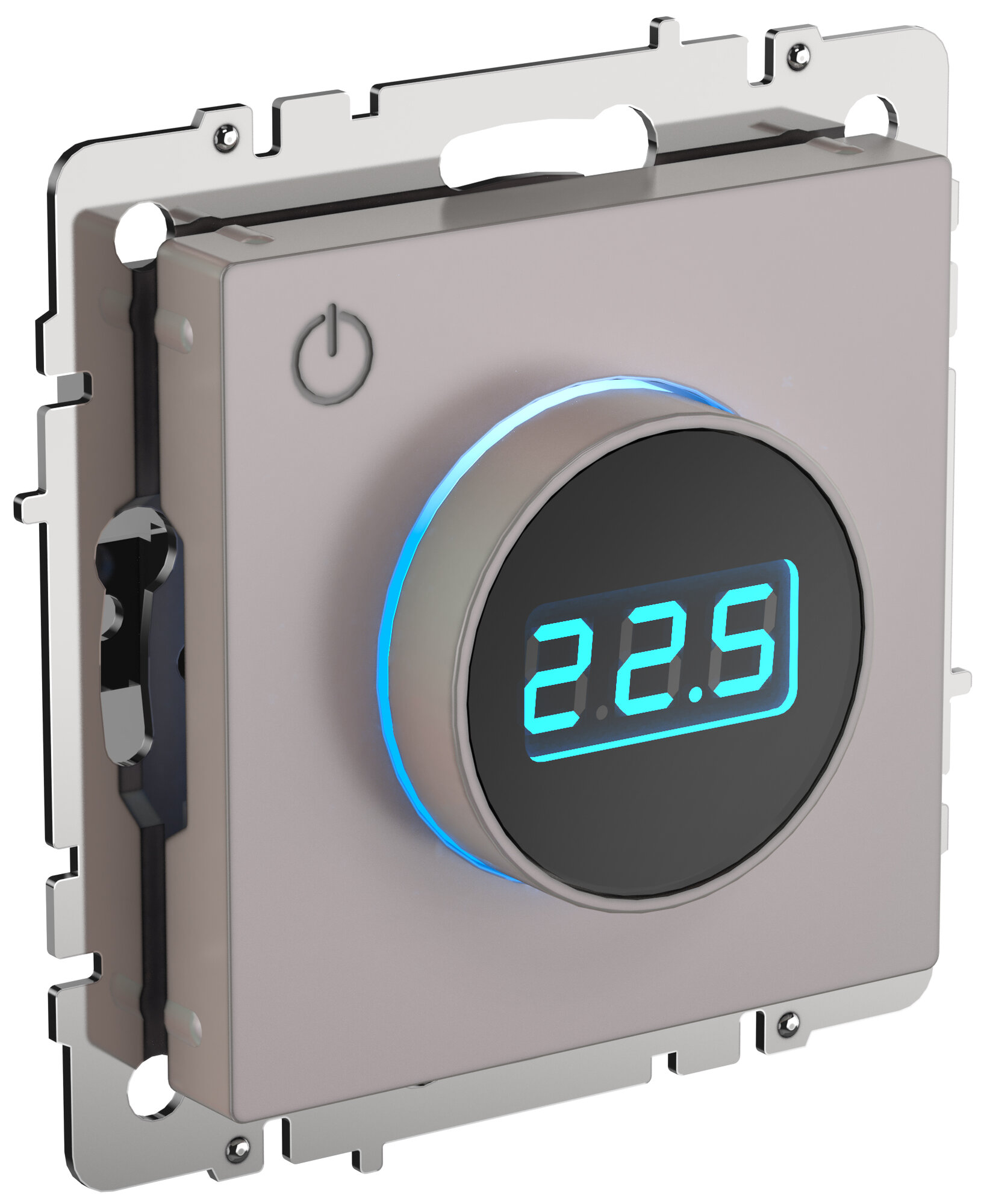 Термостат для тёплого пола 10А, с выносным датчиком, с дисплеем, непрограммируемый, цвет жемчуг, серия Brite IEK