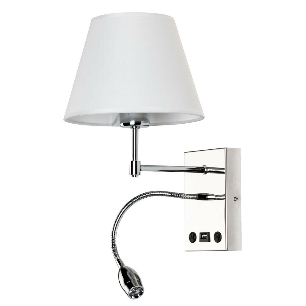 Бра настенный Arte Lamp ELBA A2581AP-2CC, E27, 60Вт, IP20, хром