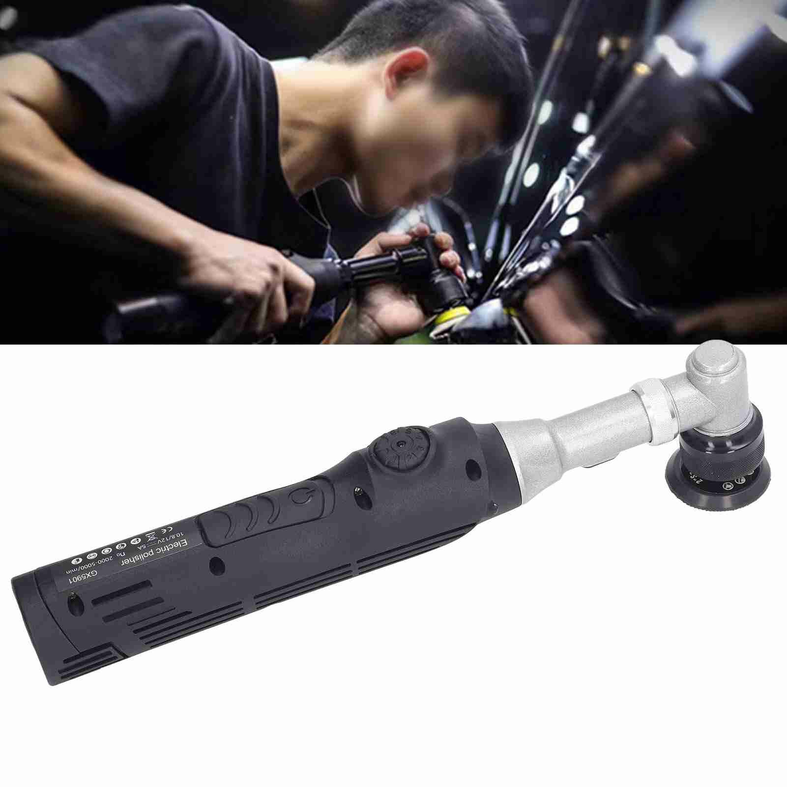 Беспроводная мини-полировальная машина с 5 регулируемыми скоростями: от 2000 до 5000 об/мин Легкая портативная автомобильная буферная полировальная машина 100‑240 В с вилкой стандарта США