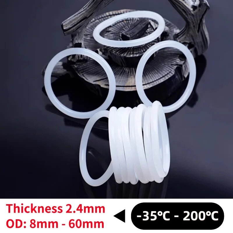 Силиконовые уплотнительные кольца VMQ CS 2,4 мм OD 8mm ID 3.2mm, 10 Pieces