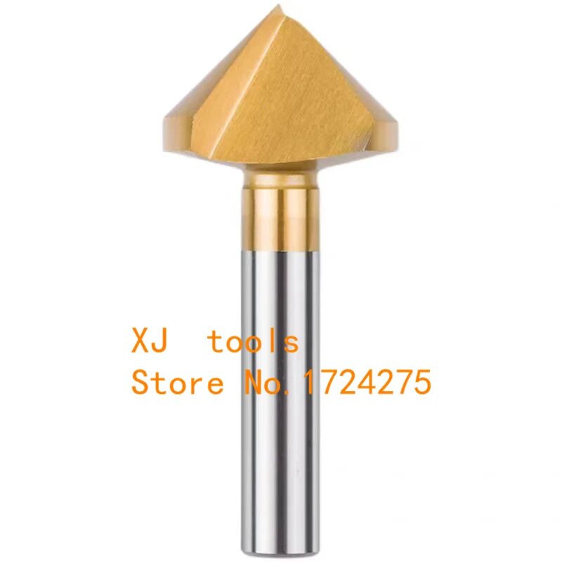 Зенкер KAVTECNC TOOLS для снятия фаски из HSS 12.4mm, one 1 Flute, 60 Degree, Titanium plating