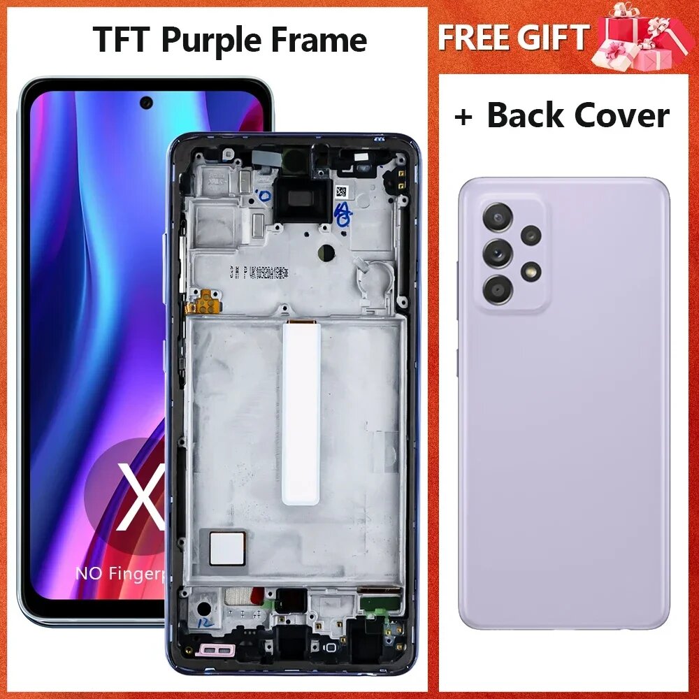 6,5-дюймовый дисплей A52 5G для Samsung Galaxy A52 5G, ЖК-дисплей, дигитайзер сенсорного экрана для Samsung A52 5G A526B A526B/DS, экран TFT Purple Kit