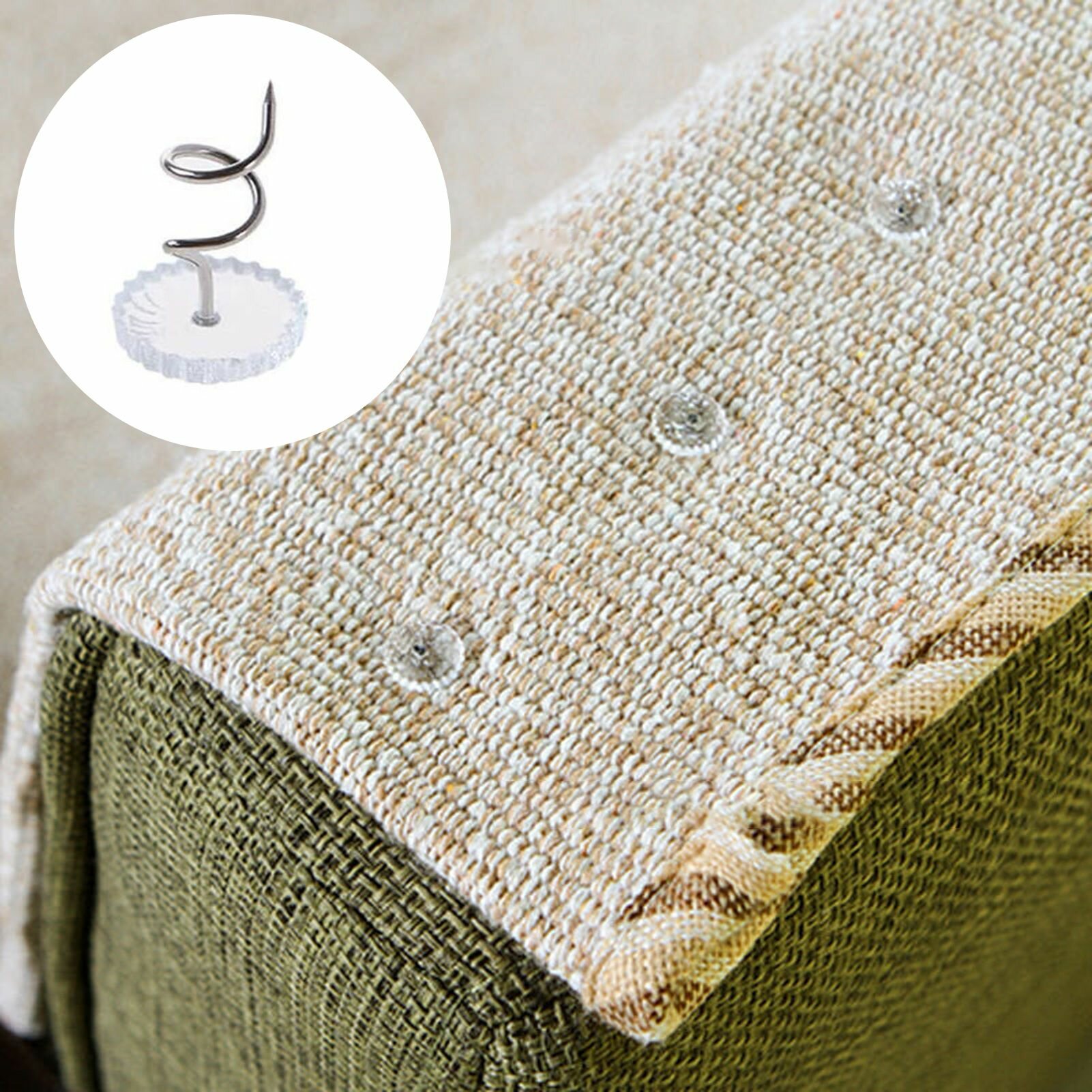 20 шт. Набор винтовых шпилек для крепления покрывал нержавеющая сталь с прозрачными вставками Фиксатор для скатертей, чехлов дивана и постел