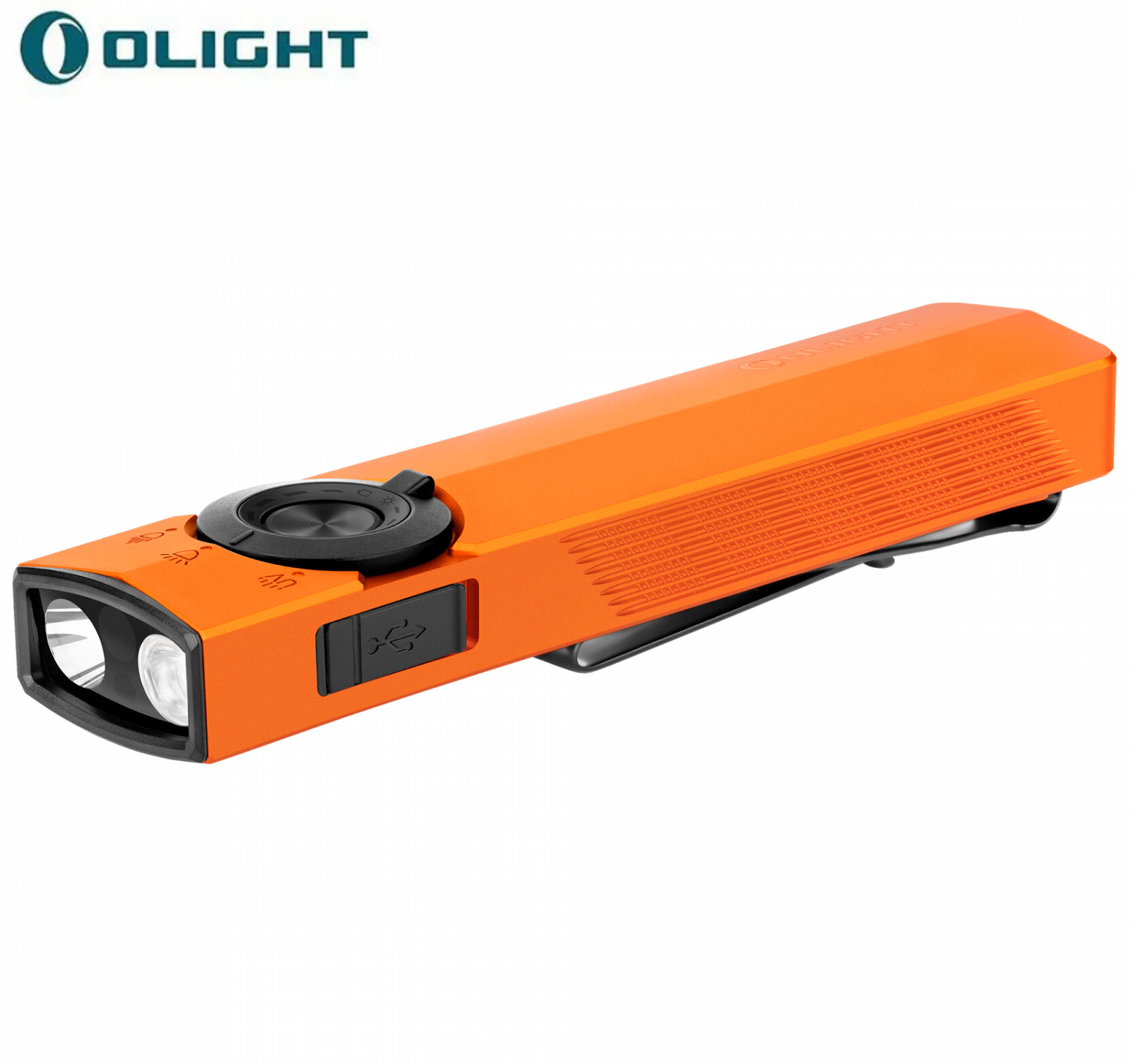 Фонарь Olight ArkPro Orange (ЛЦУ и УФ), Li-po 2000 mAh, 205 метров, 1500 люмен (Комплект)