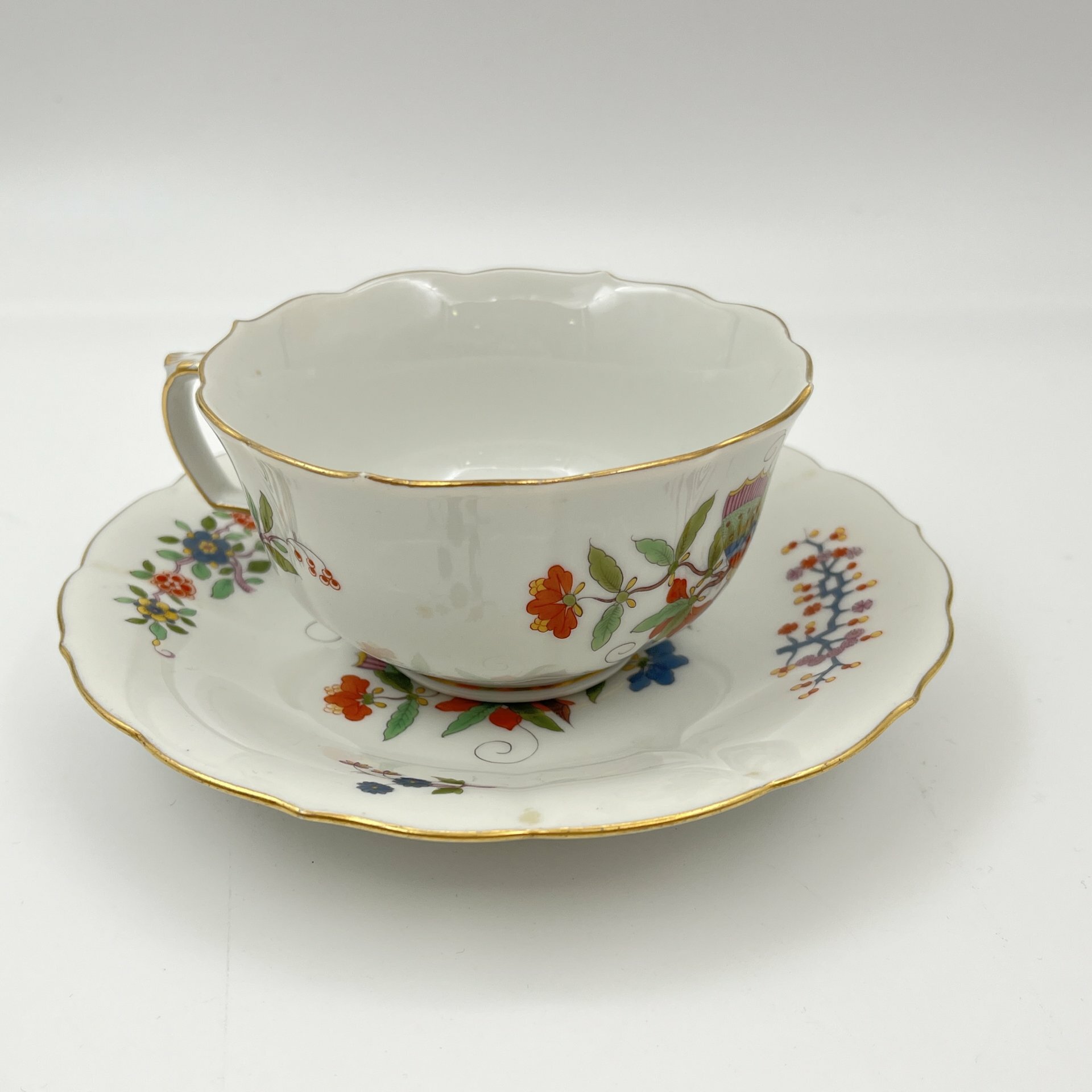 Пара чайная "Butterfly" (Бабочка), фарфор, роспись, золочение, Meissen (Мейсенский фарфор)