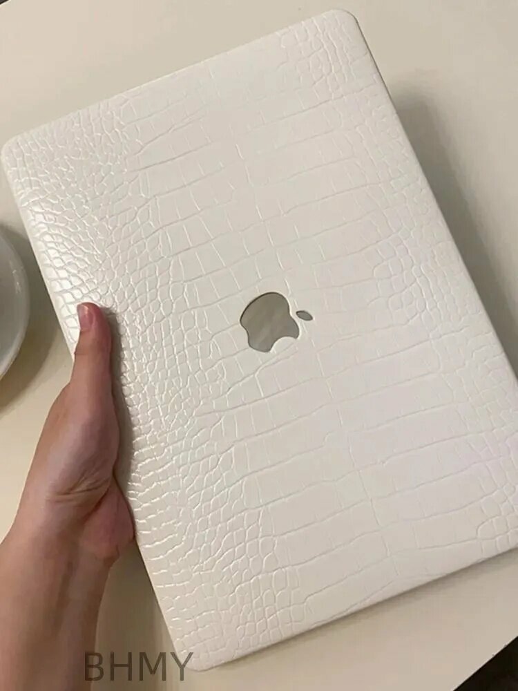Жесткий кейс Macbook Чехол-накладка Case для Air 13" M1 2018-2021 (A1932/A2179/A2337) Крокодиловый принт белый