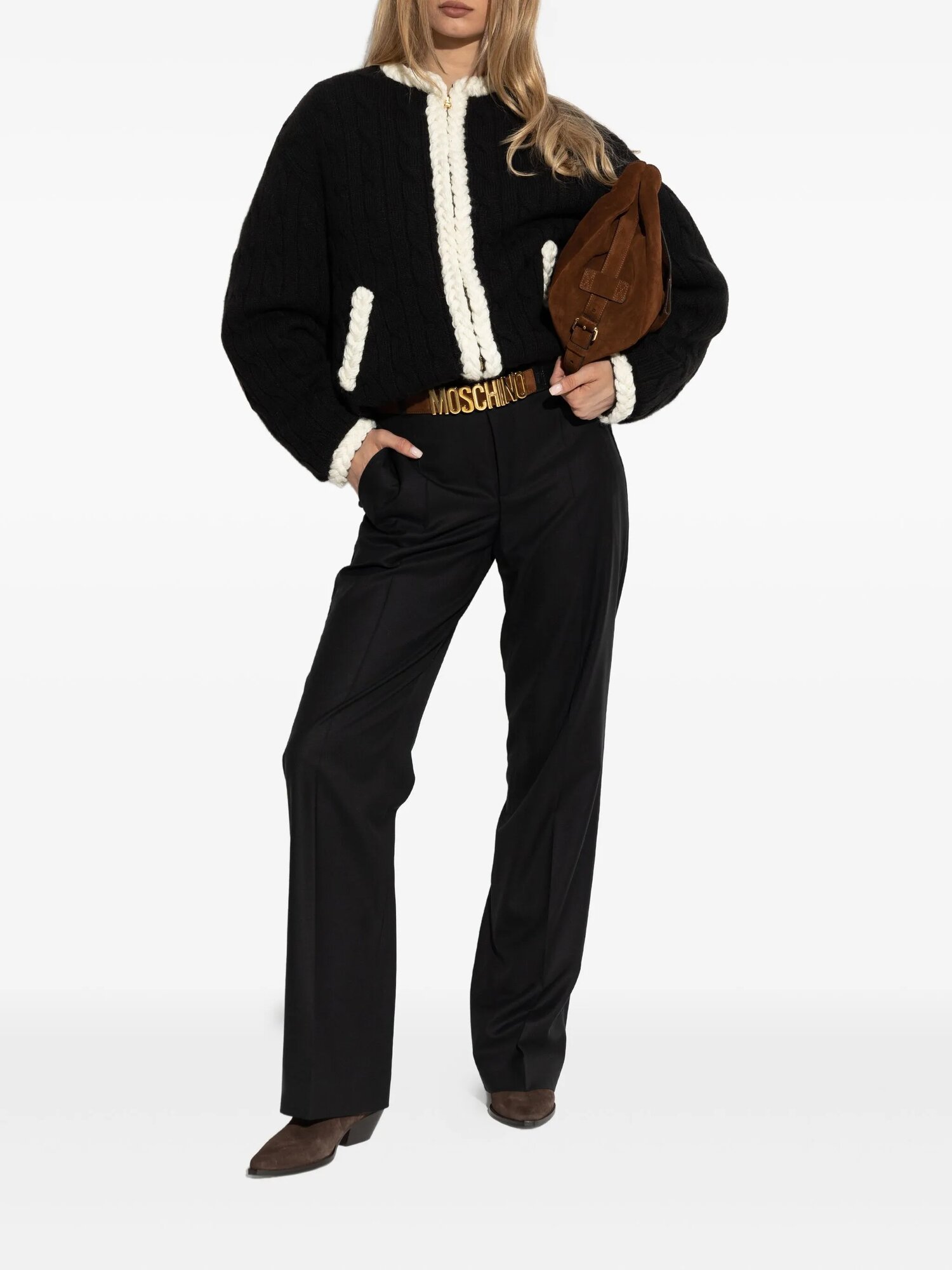 Брюки классические MOSCHINO, размер 40, черный — фото 1