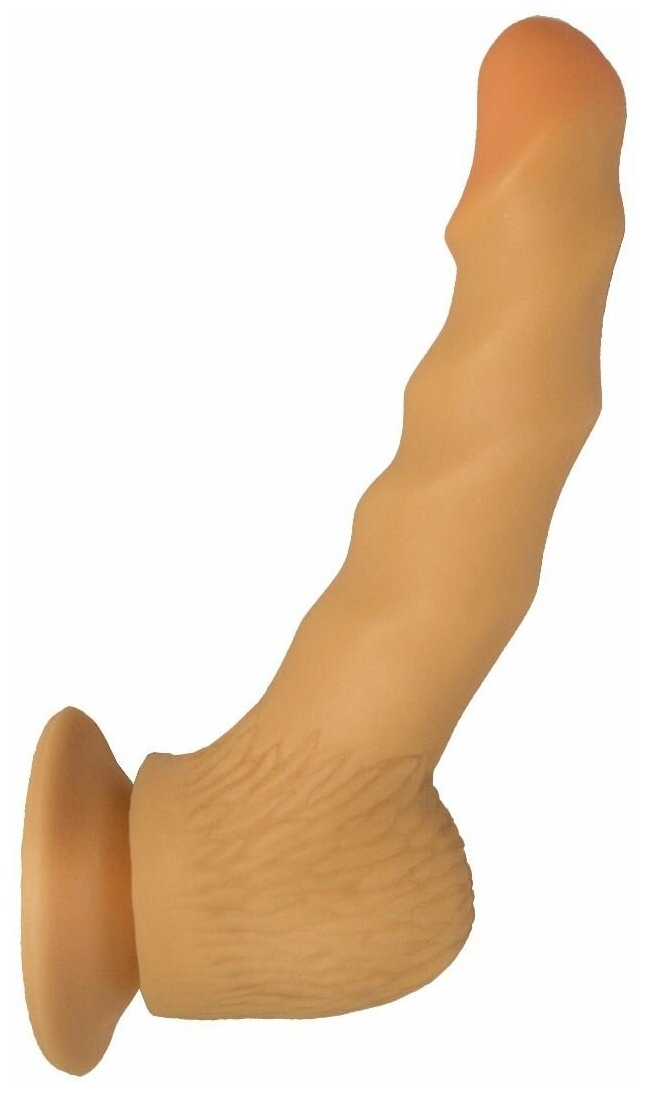 Фаллоимитатор-реалистик на присоске - 20,5 см, LOVETOY (А-Полимер), поливинилхлорид (ПВХ, PVC), телесный