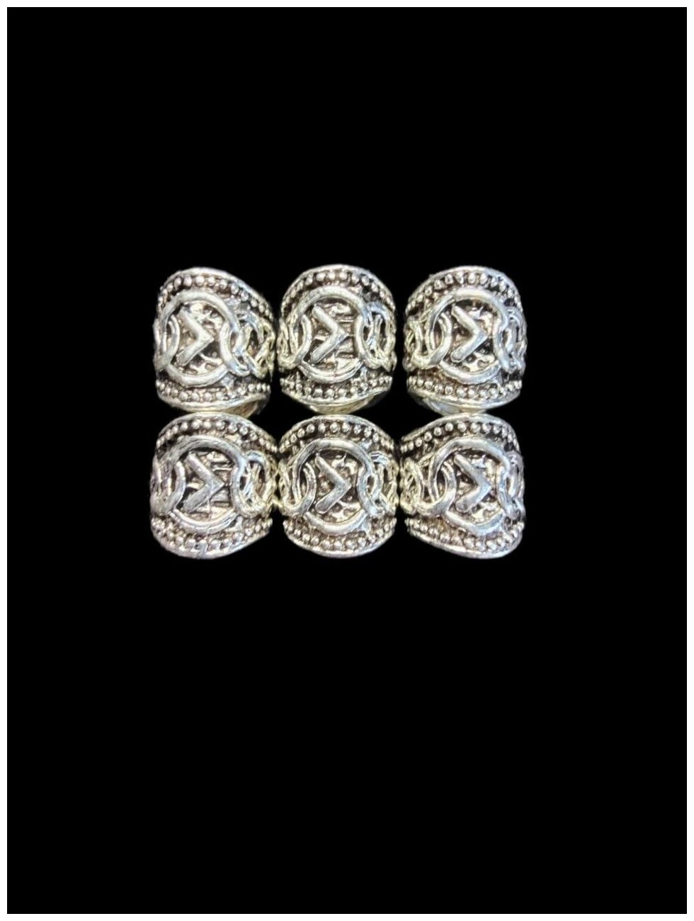 Набор рун "Кано", скандинавский футарк, металл, цвет серебристый, 6 штук