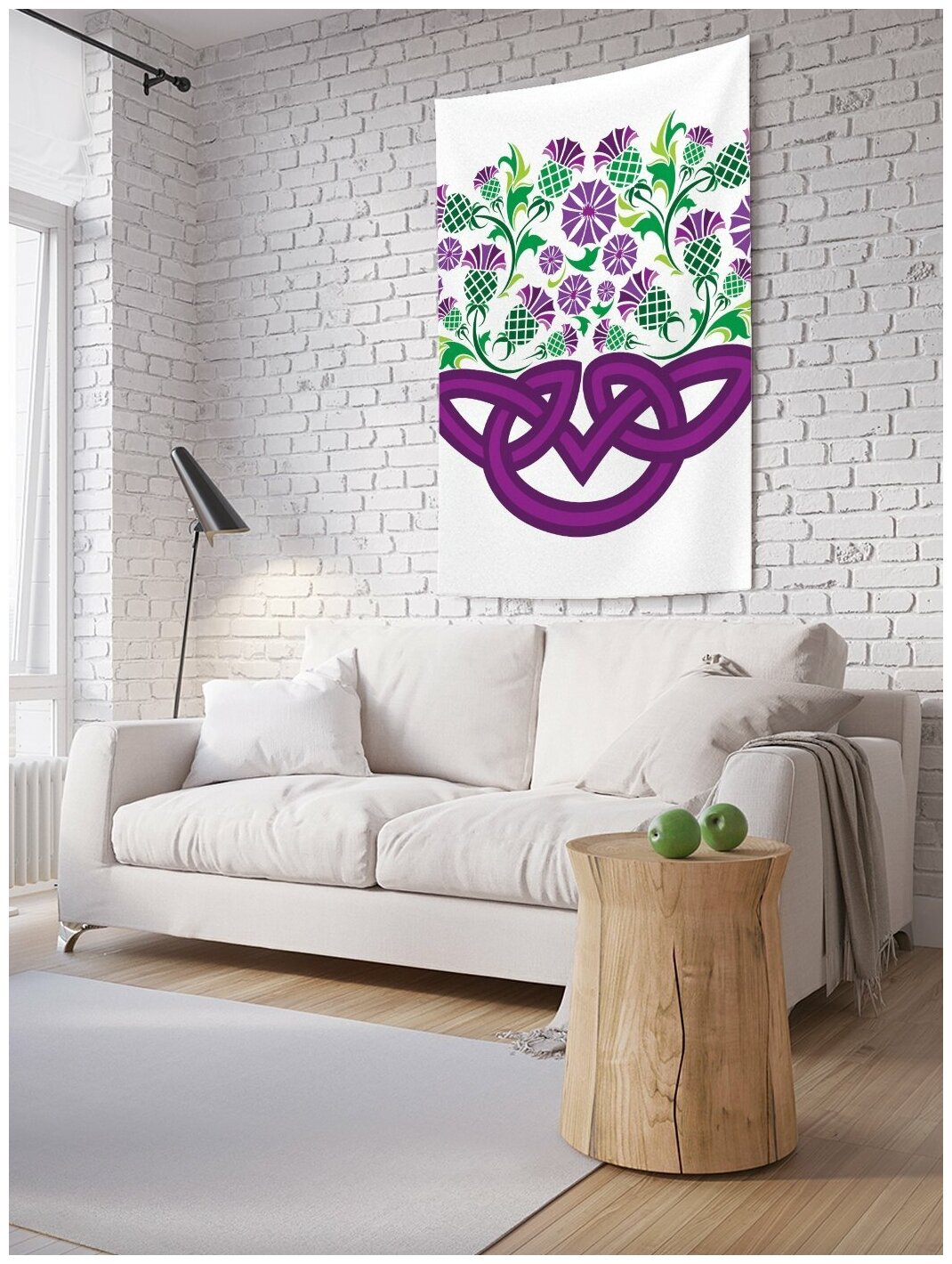 Фотопанно на стену вертикальный из ткани постер 100х150 "Кельтский чертополох", JoyArty