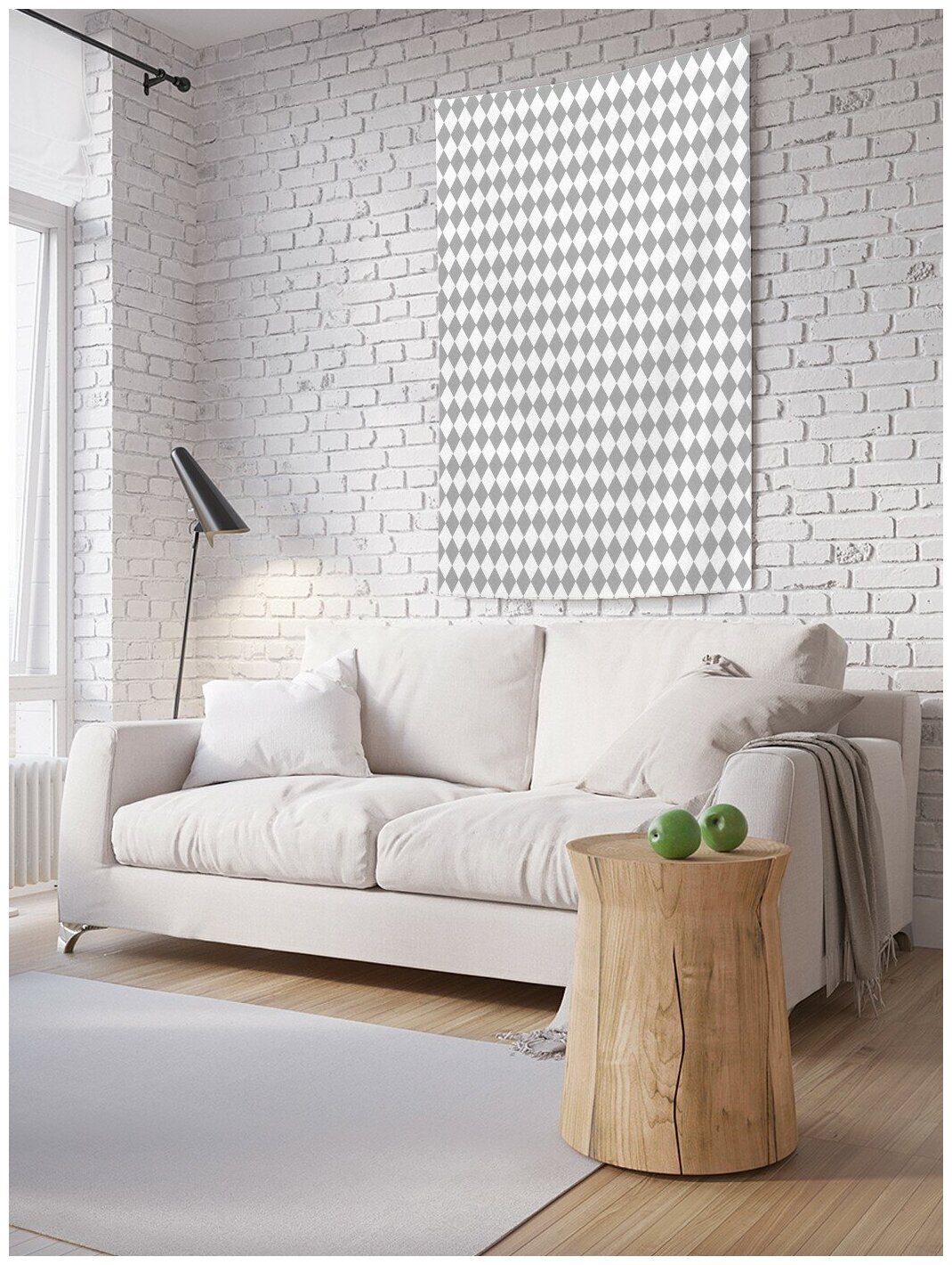 Фотопанно на стену тканевый вертикальный"Классика ромбов", 150х200 см, JoyArty