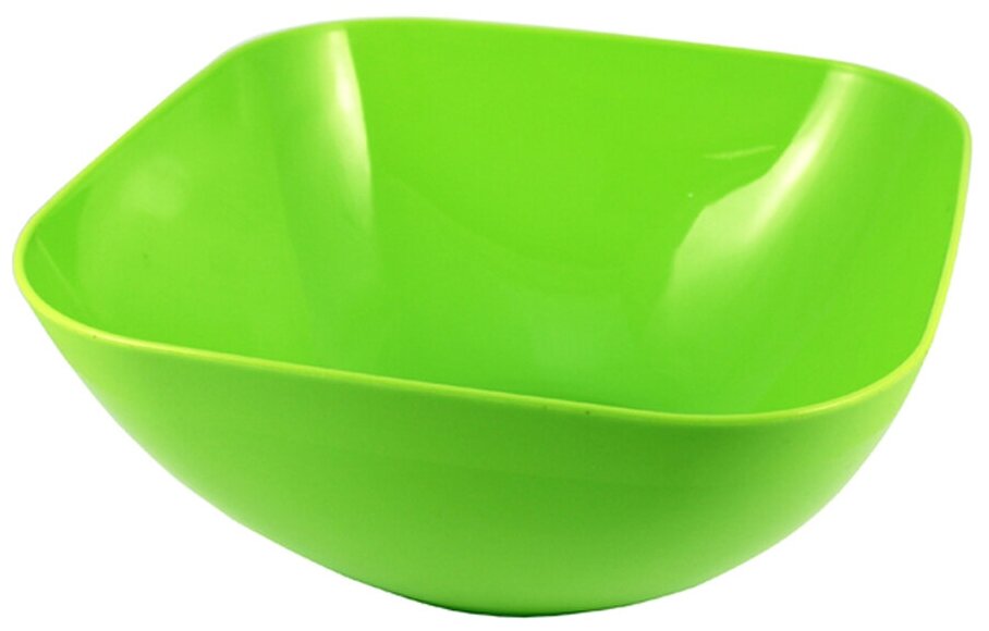 Салатник квадратный 4,5л, зеленый, сервировочный, пластик, для посудомойки