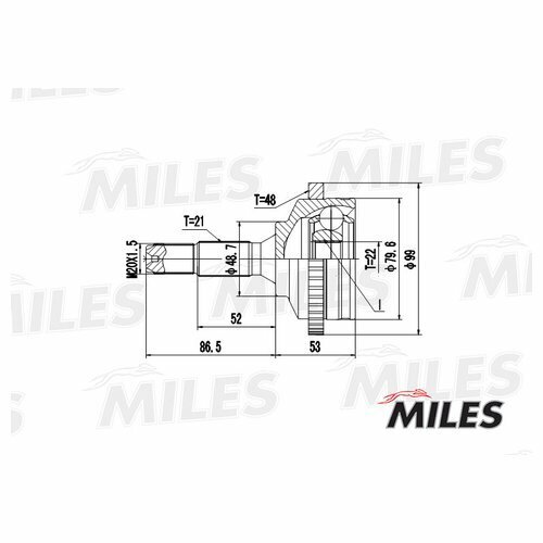 ШРУС MILES GA20369 для Peugeot 206