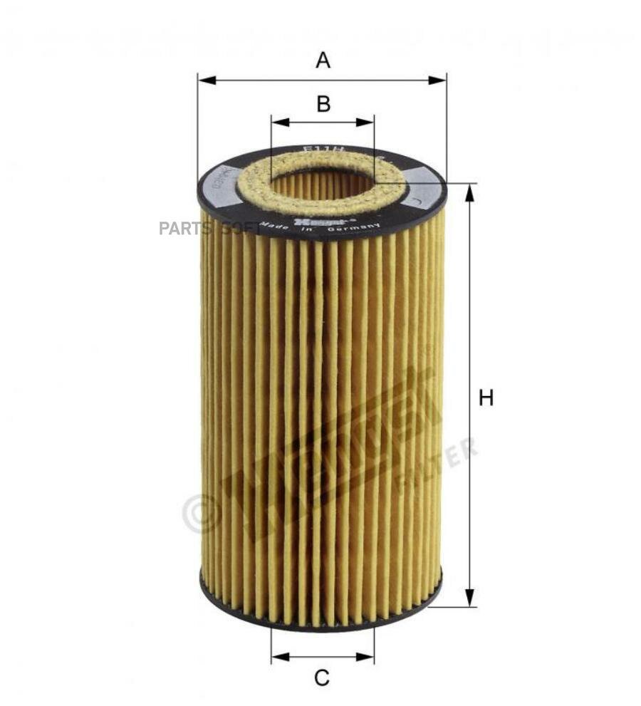 HENGST E11HD155 Фильтр масляныйMERCEDES M112,113 MB240-600 W202,210,220,463