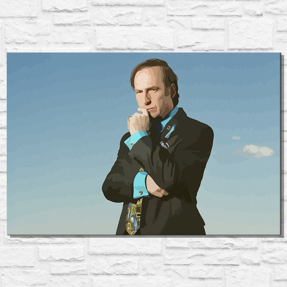 Картина по номерам на холсте сериал Лучше звоните Солу (во все тяжкие, better call saul, мемы) - 14838 60х40
