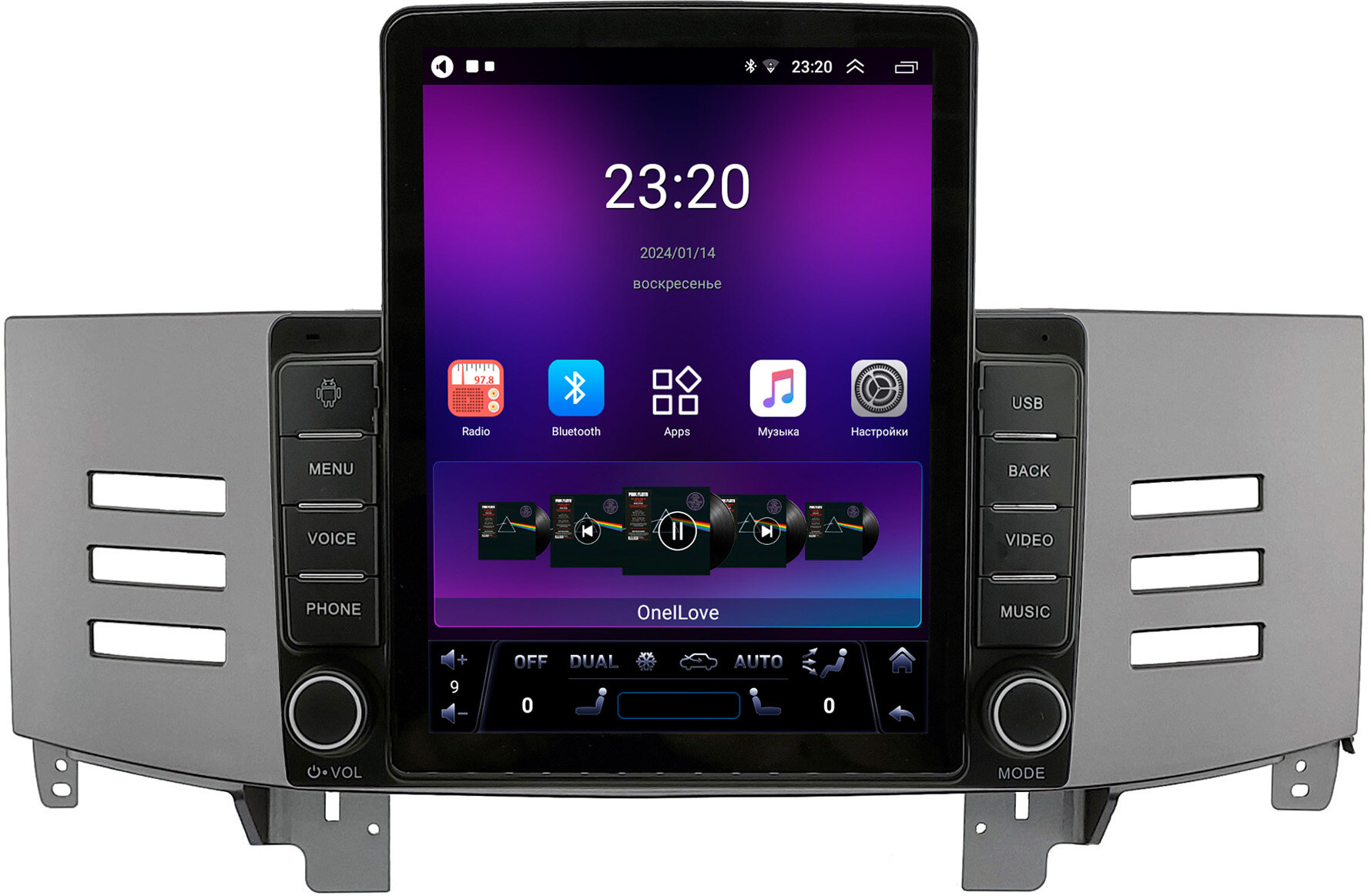 Штатная магнитола Toyota Mark X 2004-2009 (авто с монитором, серая) Canbox GTR095-9-6645 Android 10 (QLed, 4/64, DSP, CarPlay)