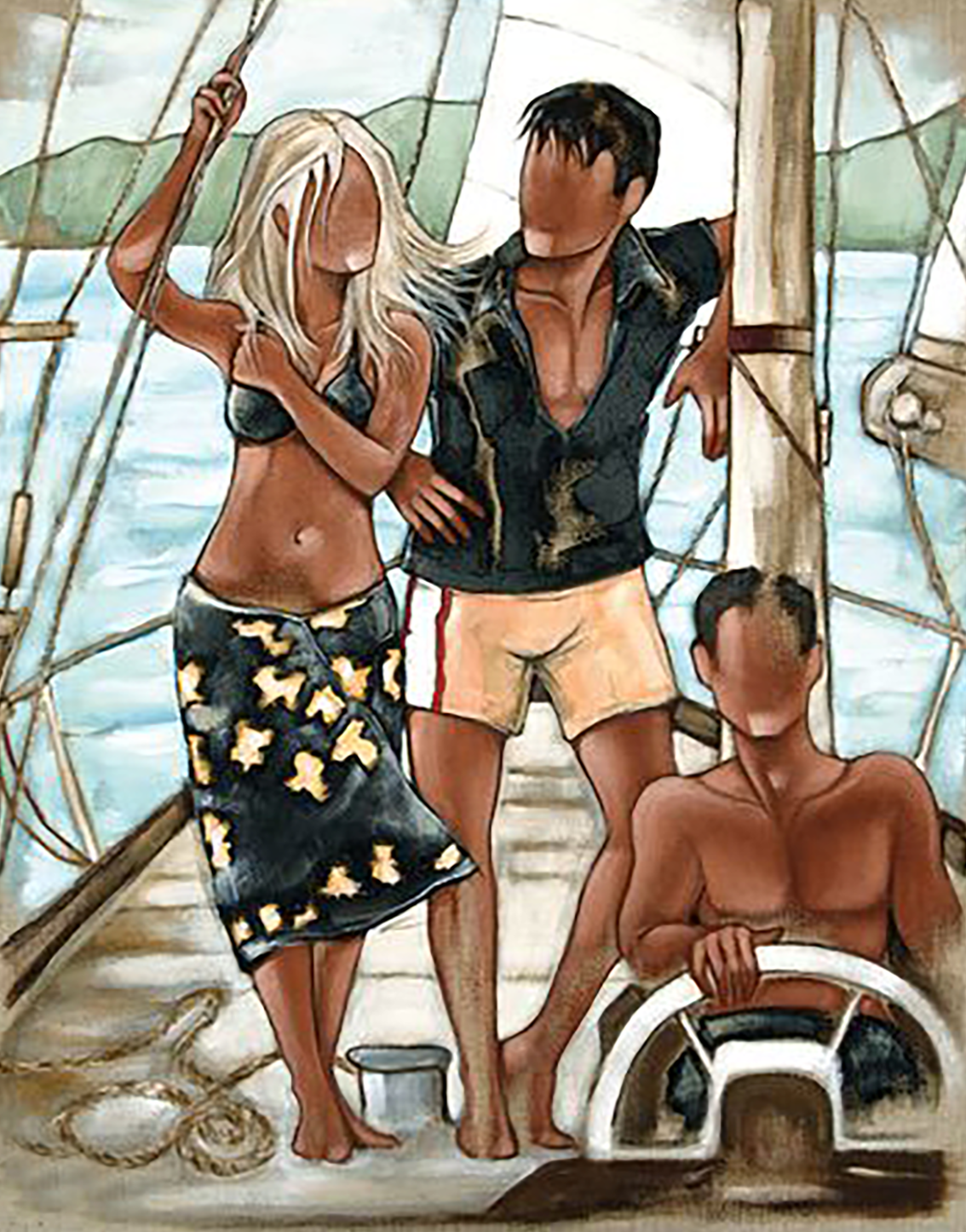 Картина по номерам "Прогулка на яхте" 40х50 см, хлопковый холст на подрамнике, акрил, АртТойс