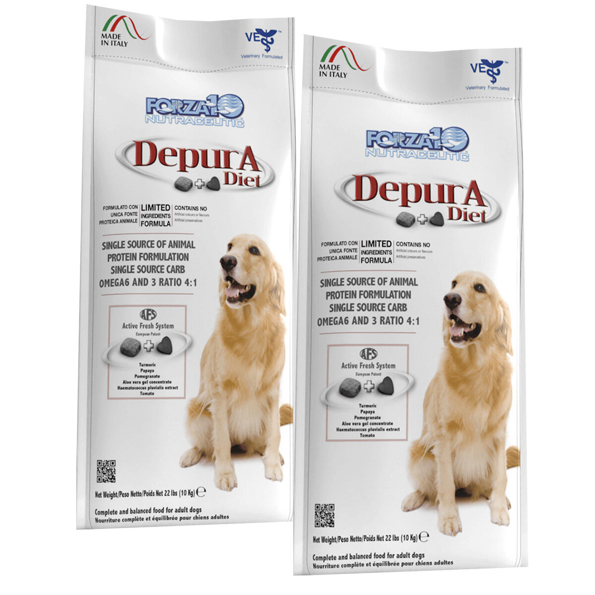Сухой корм FORZA10 DOG DEPURA ACTIVE для взрослых собак всех пород для детоксикации и поддержки иммунитета (10 + 10 кг)