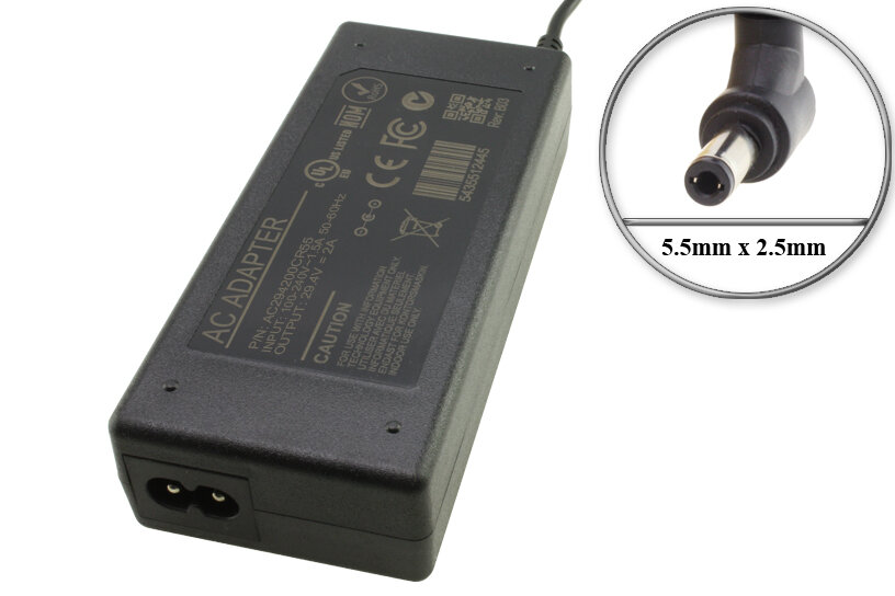 Адаптер (блок) питания 29.4V,2A,60W,5.5mm x 2.5mm, ЗУ для гироскутера, электро- самоката и др, для Li АКБ типа 7S (24V)