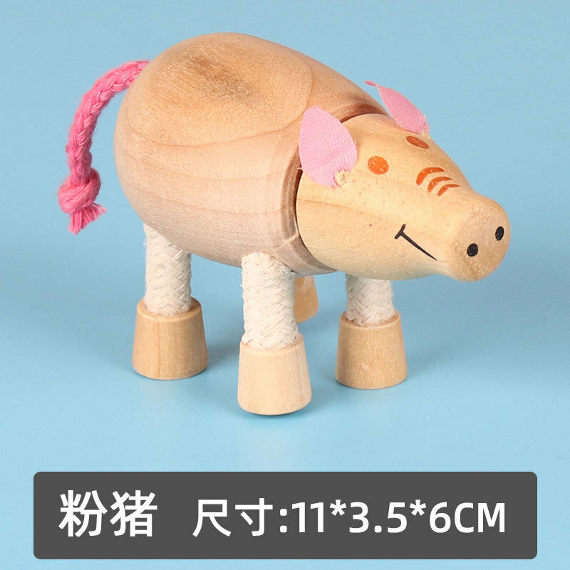 Деревянная кукла животных маленькое животное кукольная игрушка украшение из цельного дерева кукла модель украшения