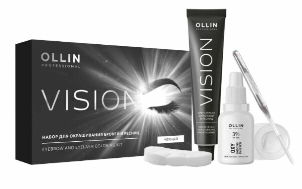 Ollin Professional Vision Набор для окрашивания бровей и ресниц Черный
