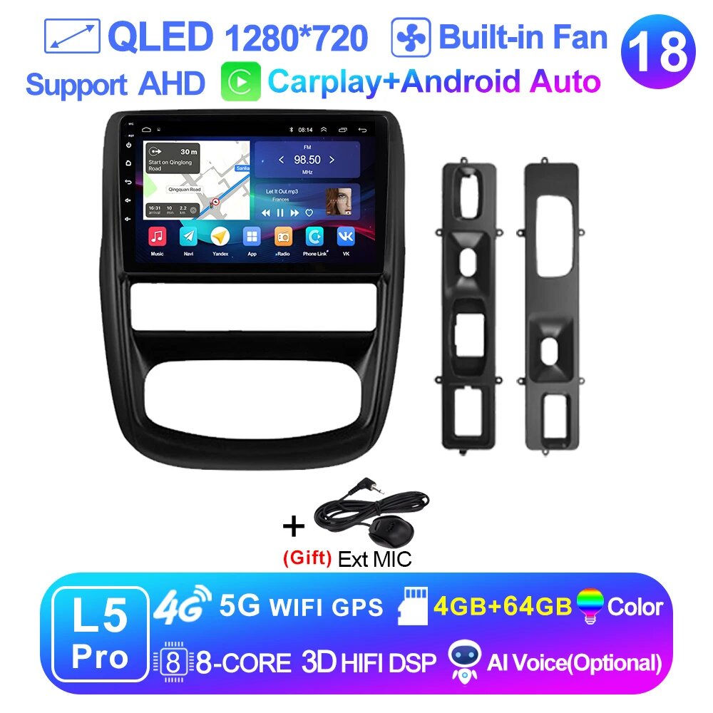 Автомагнитола L5 Pro, Android, Carplay, GPS, 4/64GB, Цвет: L5 Pro(4-64GB)-0