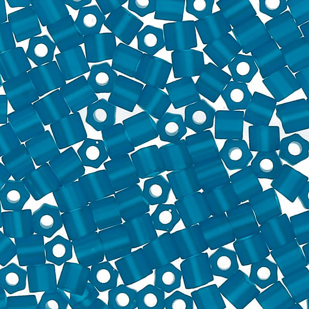 Бисер TOHO Hexagon, размер 11/0, цвет #7BDF (Прозрачный матовый, зелено-голубой), 10 грамм