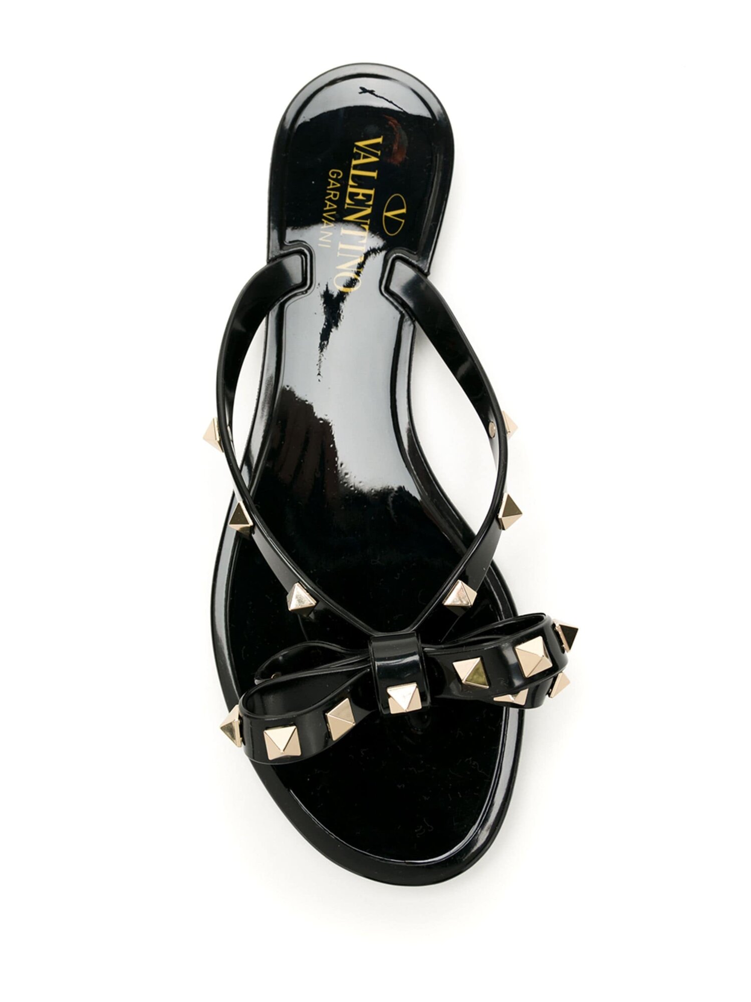 Шлёпанцы Valentino Rockstud, размер 41, black/black — фото 1