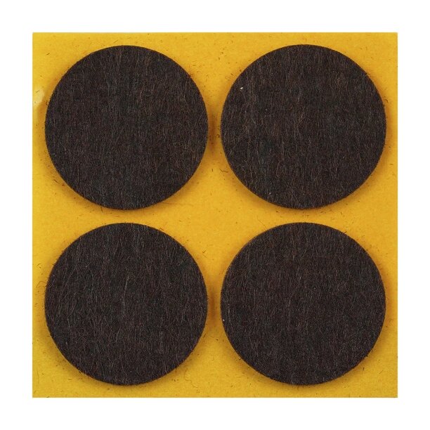 Подпятники фетровые FIXBERG самоклеящиеся d35 мм коричневые 4 шт