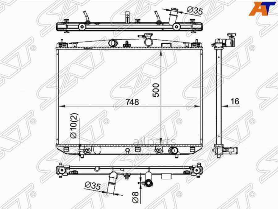 SAT TY0003-15 Радиатор Lexus RX 15-19