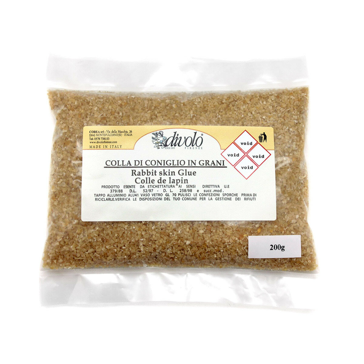 Золочение Divolo Клей кроликовый (мездровый) в гранулах Divolo, 200г