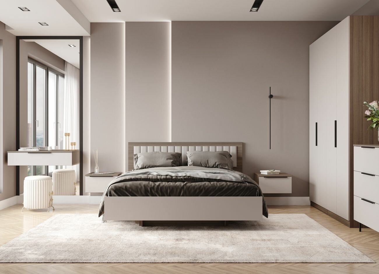 Роза Кровать 160 Бежевый Скин