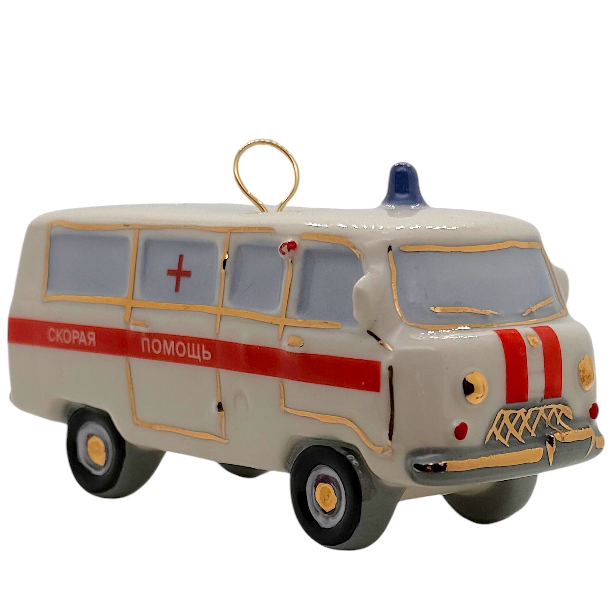 Ёлочная игрушка "Скорая 03" (Фарфоровая мануфактура)