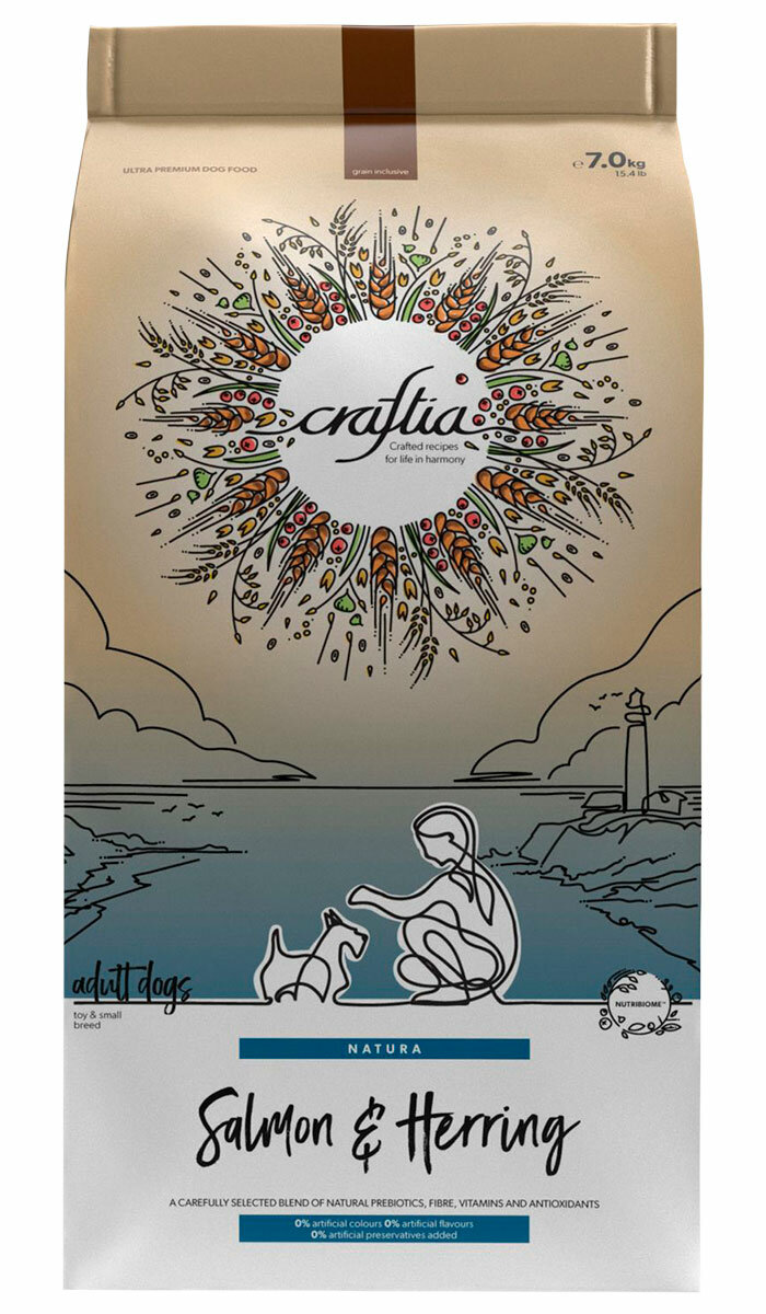 CRAFTIA NATURA ADULT DOG TOY&SMALL BREED SALMON&HERRING взр соб мал пор с лососем и сельдью 7 кг