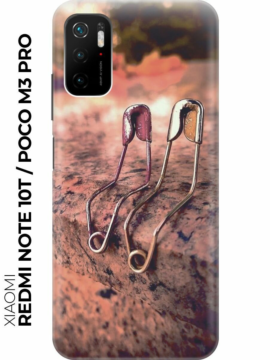 Силиконовый чехол Романтичные скрепки на Xiaomi Redmi Note 10T / Poco M3 Pro / Сяоми Поко М3 Про / Сяоми Редми Ноут 10Т