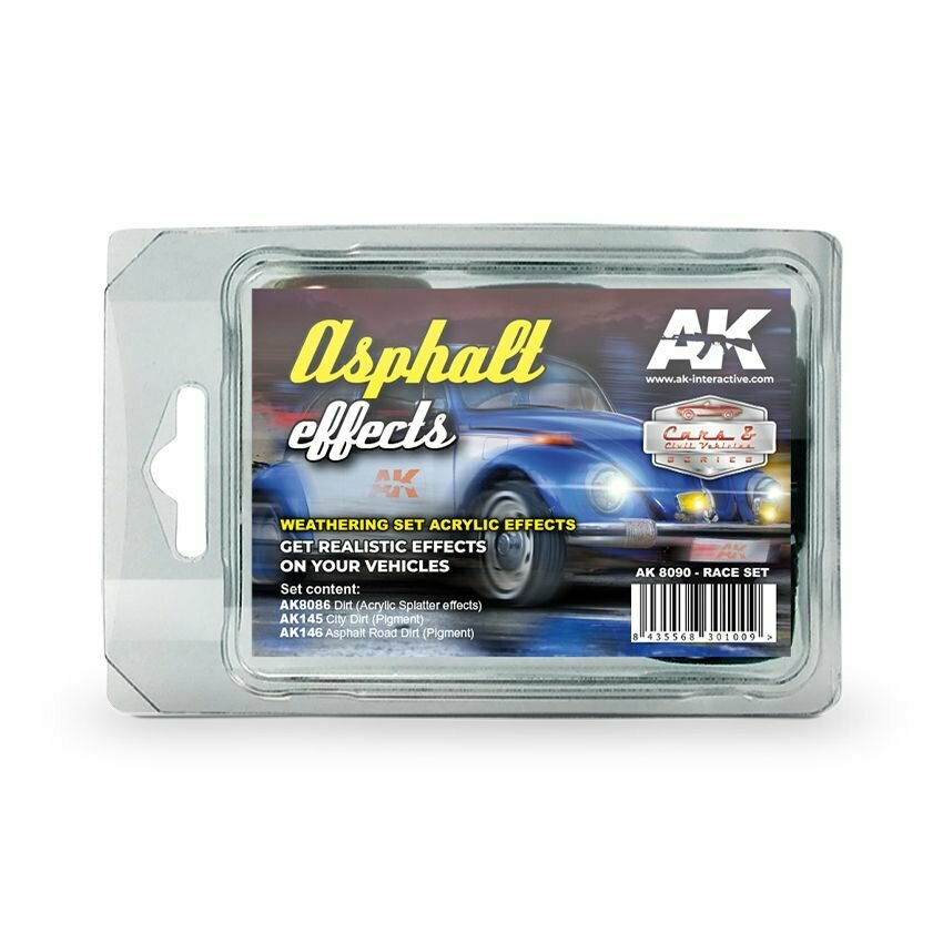 Набор красок AK Interactive Asphalt Effects (Race Set)