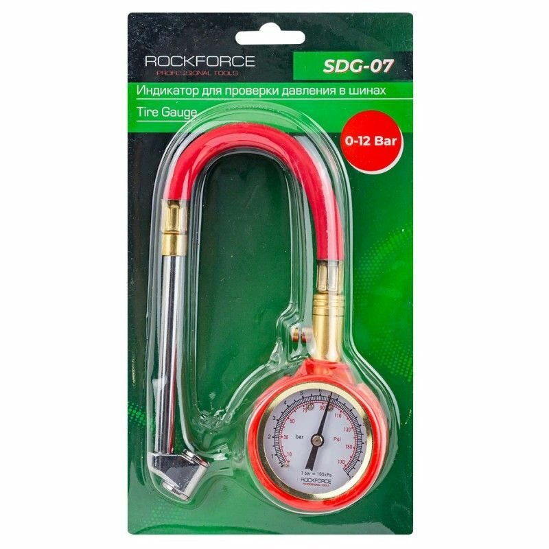 Индикатор для проверки давления в шинах грузовых А/М (0-12 Bar) ROCKFORCE